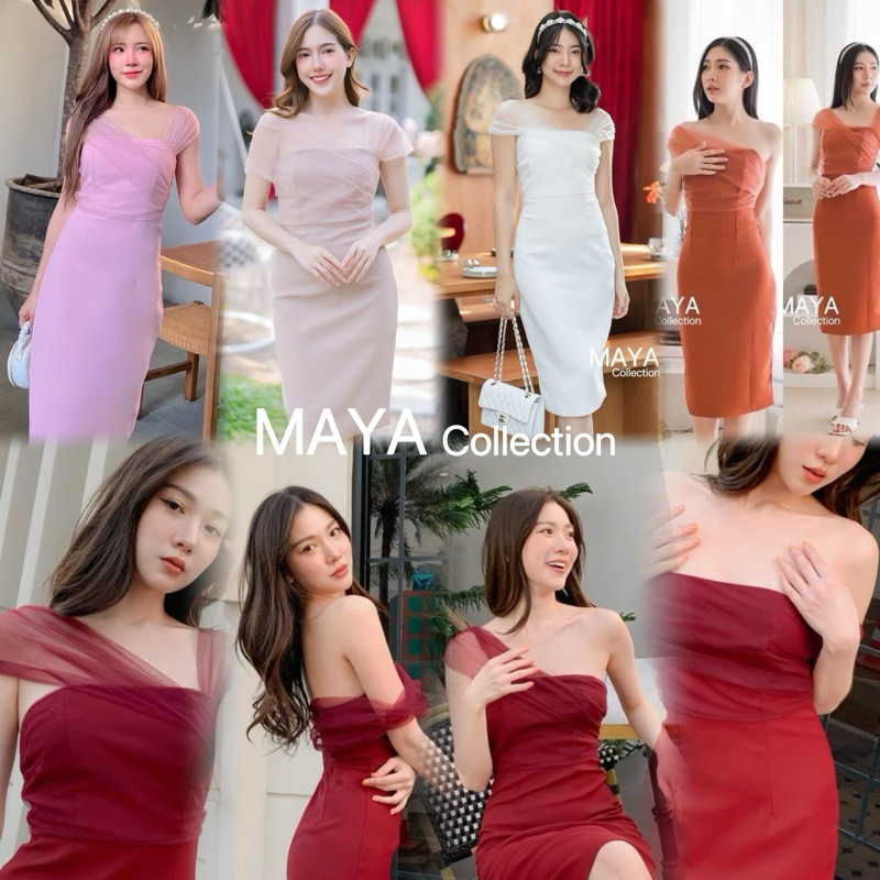 (G079)พร้อมส่ง ชุดเดรสเปิดไหล่ ใส่ได่ 3แบบ ใส่สบายซับในเต็มตัว | Shopee ...