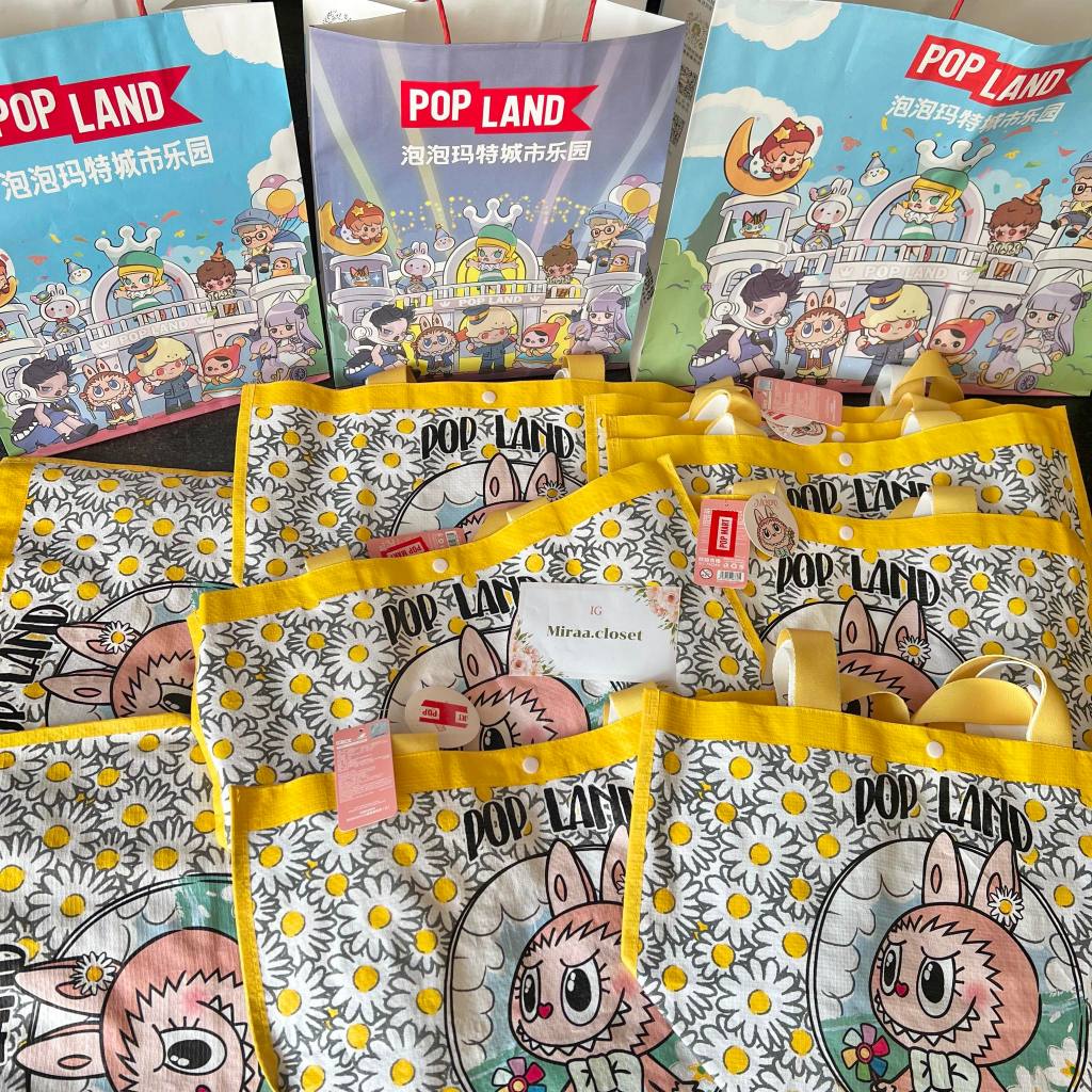 [หมด] กระเป๋าช้อปปิ้ง POP LAND LABUBU พร้อมส่ง สีเหลือง แท้ 100% [หมด ...