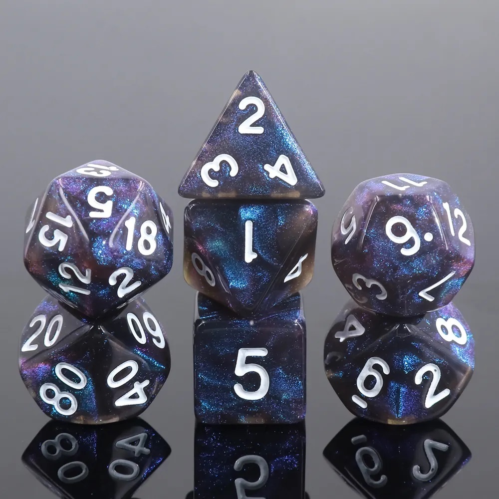 Obsidian Cosmos Dice Set of 7 | ลูกเต๋า Dice For DnD D&D MTG RPG TRPG ...