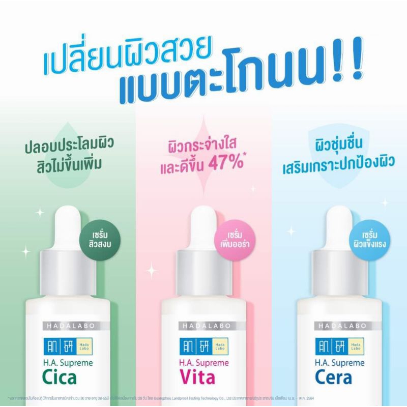 เซรั่ม Hada Labo H.A. Supreme [Cera Hydrating Concentrate /Cica Soothing Concentrate] 30ml ฮาดะ ...