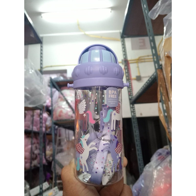 Smiggle ความจุ 430ml. กระติกน้ำหลอดเด้ง พร้อมสายสะพาย | Shopee Thailand