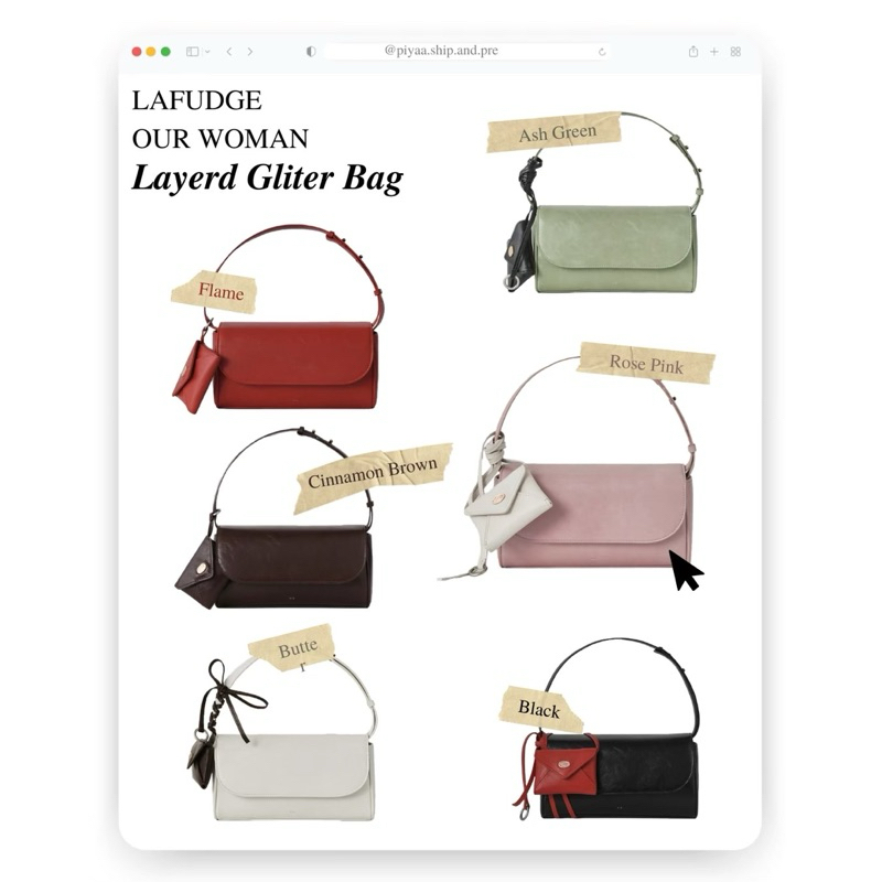 พรีออเดอร์ Lafudge Our Woman รุ่น Layerd Gliter Bag | Shopee Thailand