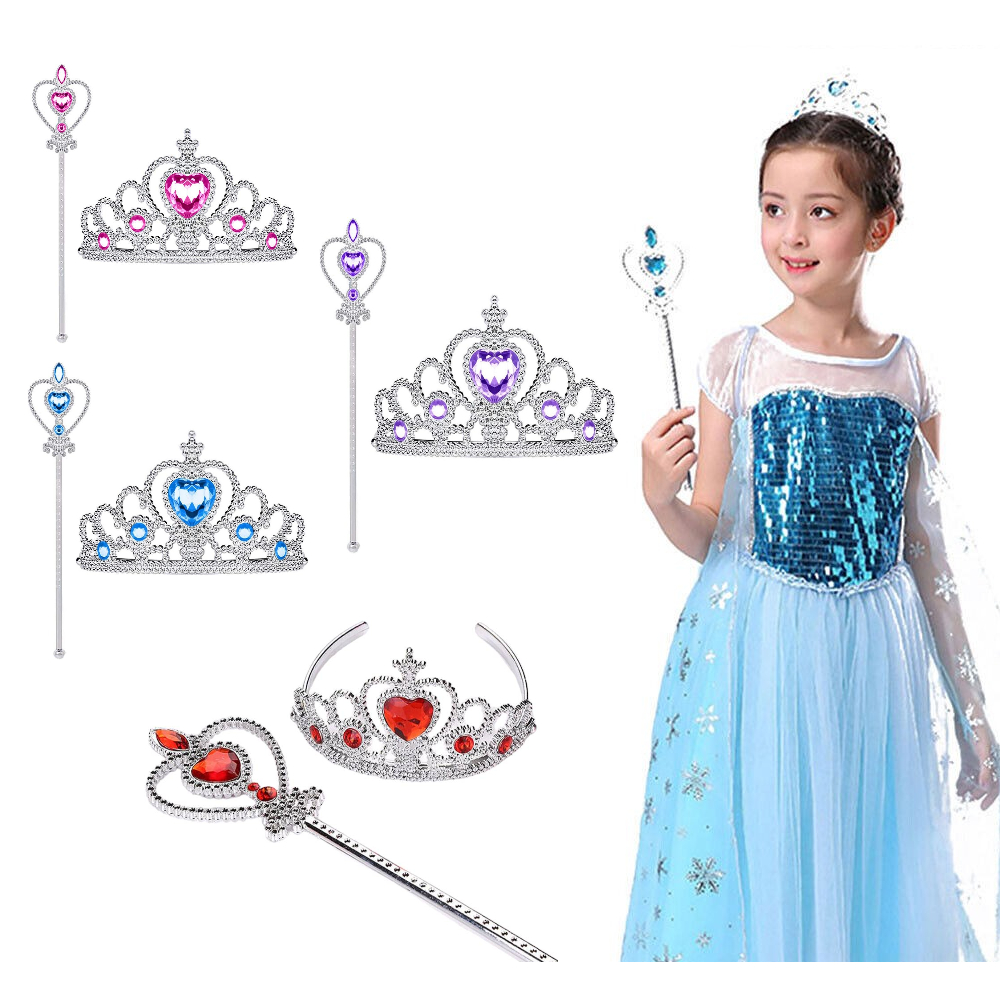 มงกุฎ + ไม้คฑาวิเศษ เจ้าหญิง นางฟ้า พรอพแฟนซี สำหรับเด็ก 2 pcs/Set ...