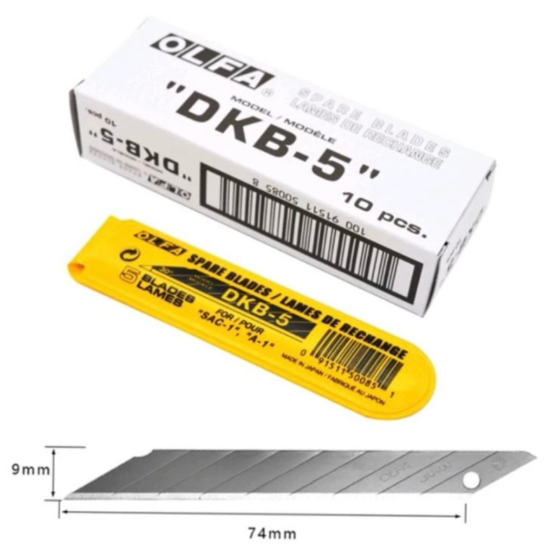 ใบมีดคัตเตอร์ “OLFA” DKB-5 (30 องศา) (หลอด/5 ใบ) | Shopee Thailand