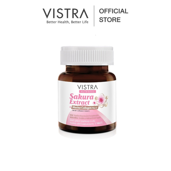 VISTRA NUTRIBEAU SAKURA EXTRACT & MARINE COLLAGEN PLUS C ( 5 Tabs ...