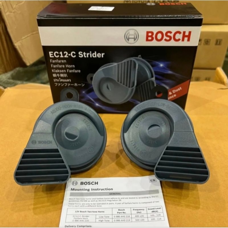 แตร BOSCH แท้ เสียงรถเบนซ์ -BM-W เสียงดีมาก รุ่น EC12-C สีดำ 12V 1คู่ ใส่ได้ทั้งรถยนต์ และมอไซค์ ...