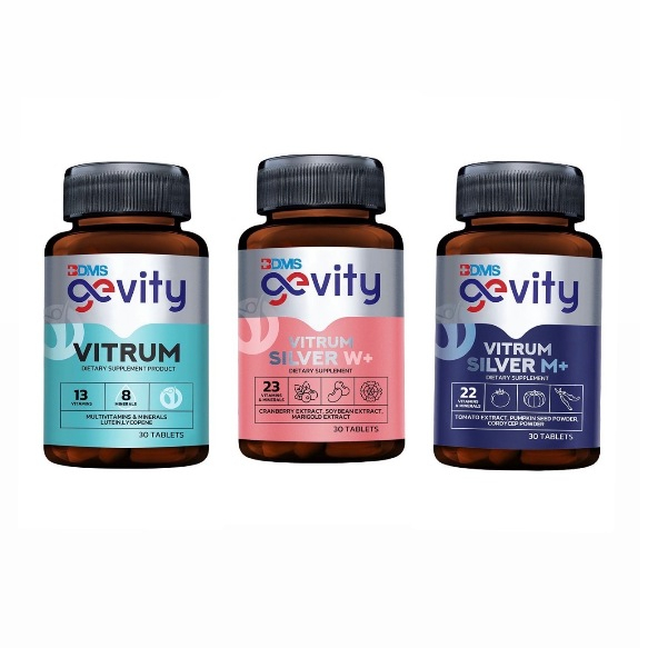 BDMS Gevity Vitrum ( จีวิตี้ ไวทรัม) มี 3 สูตร (Vitrum / M+ / W+) บรรจุ ...