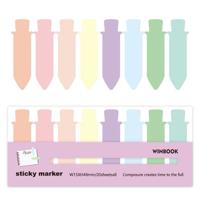 Index Sticky tag maker อินเด็กซ์ สติ๊กเกอร์ ที่คั่นหนังสือ แบบพลาสติก 8 ...