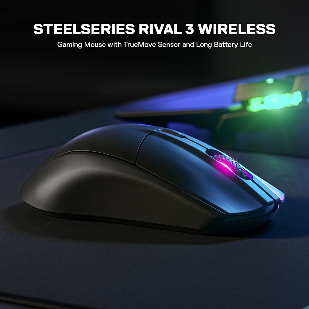 SteelSeries Rival 3 Wireless Gaming Mouse เม้าส์เกมมิ่งไร้สาย 6 ปุ่ม ...
