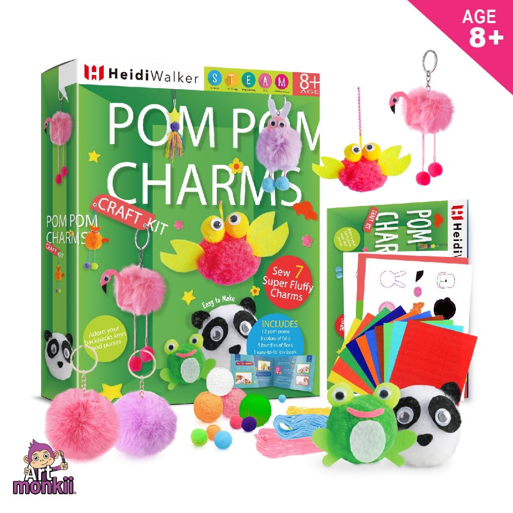 DIY Pom Pom Charm Craft Kit- Ages 8+ Kids DIY, Kids crafts, Kids arts ...