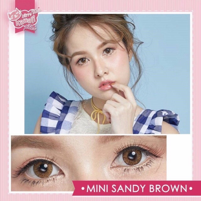 SALE Mini Sandy Brown มินิ ขอบชัด ตัดขอบ สีน้ำตาล Kitty Kawaii Contact ...