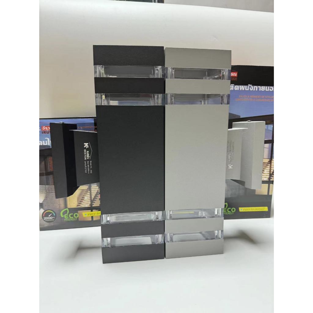 KL-202โคมไฟติดผนัง อะลูมิเนียม กันฝน เปลี่ยนหลอดไฟได้ ใช้เต้ารับ E27*2 ...