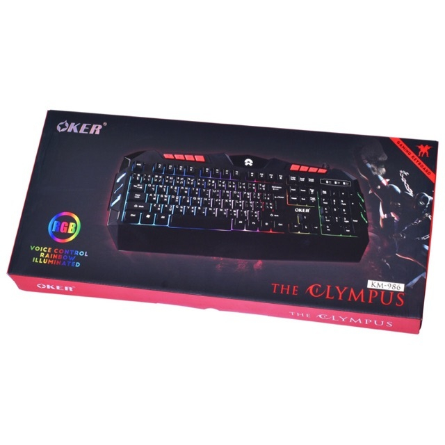 Keyboard OKER KM-986 The Clympus RGB Voice Control Rainbow ILLuminated ...