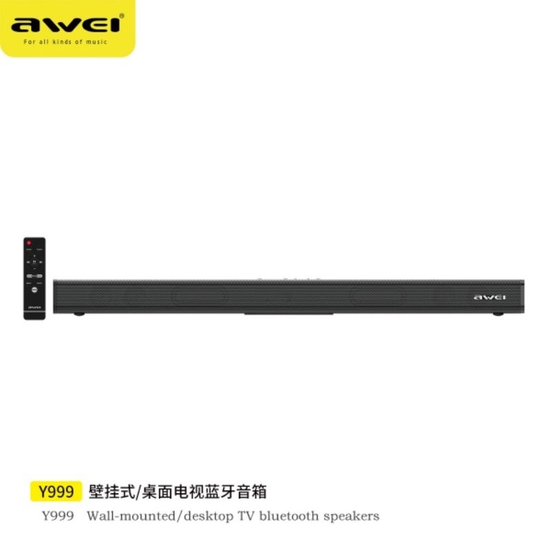 AWEI.Y999 ลำโพงบลูทูธ ขนาด50 W Powerทรงยาวขนาดใหญ่แถมรีโมตควบคุมเสียง ...