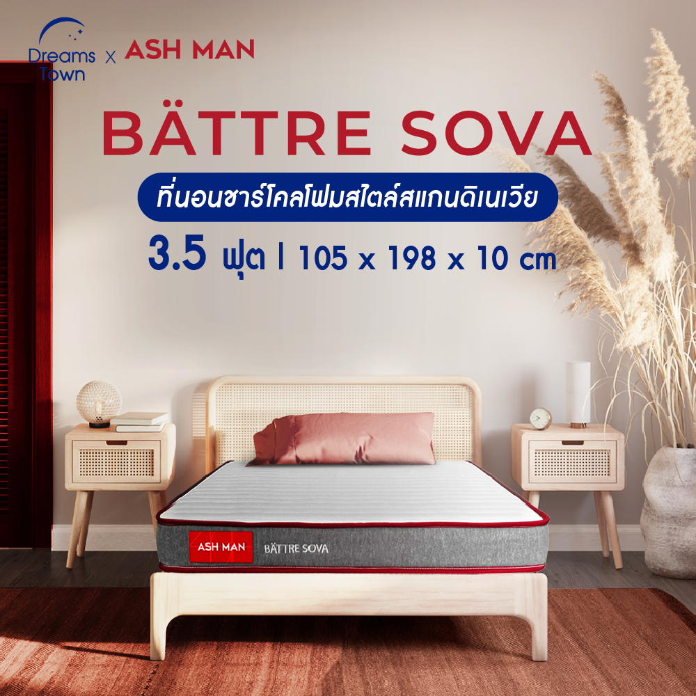 [ลดล้างสต้อค โค้ดลด 25%] Ashman ที่นอนโฟมชาร์โคล สไตล์สแกนดิเนเวีย นุ่ม ...