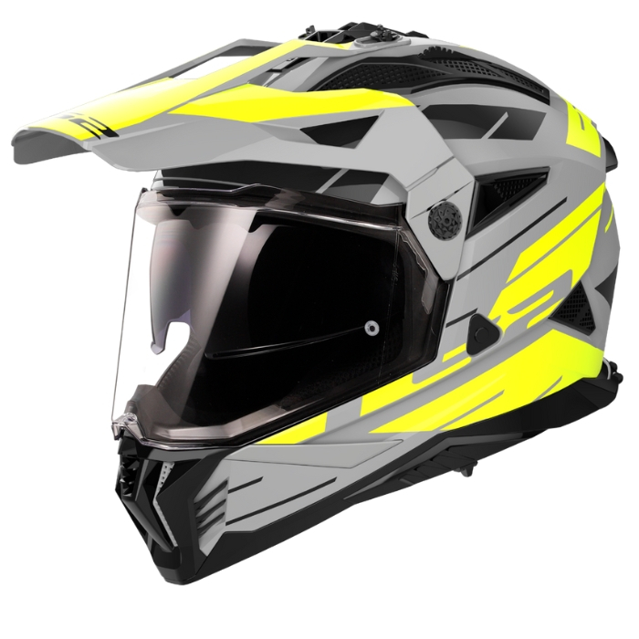 LS2 Helmets MX702 Pioneer II Namib Matt Grey HV Yellow - หมวกกันน็อค ...