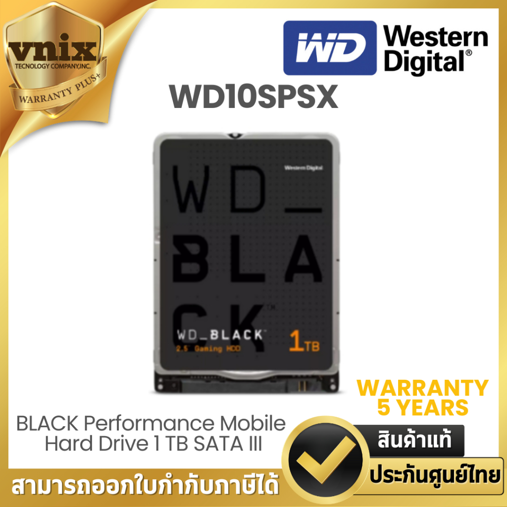WD WD10SPSX-5YEAR ฮาร์ดดิสก์ BLACK Performance Mobile Hard Drive 1 TB SATA III Warranty 5 year ...