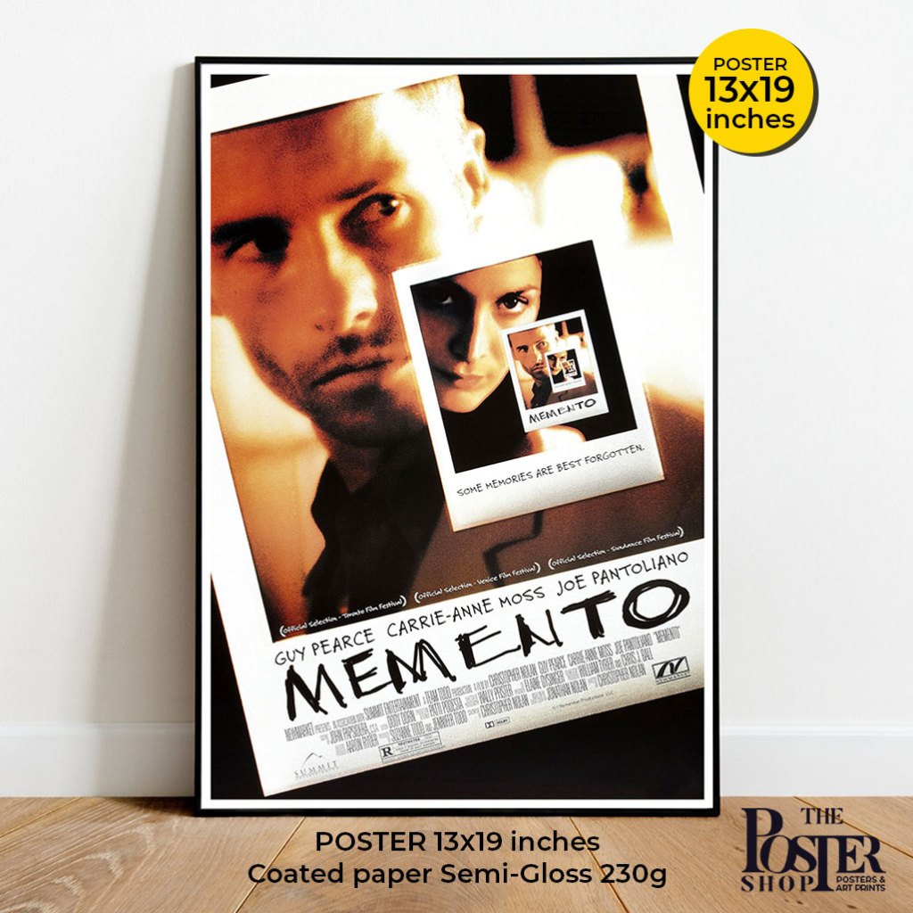 Memento Poster โปสเตอร์ภาพยนต์ ภาพหลอนซ่อนรอยมรณะ ของผู้กำกับ Christopher Nolan ภาพขนาด 13x19 ...