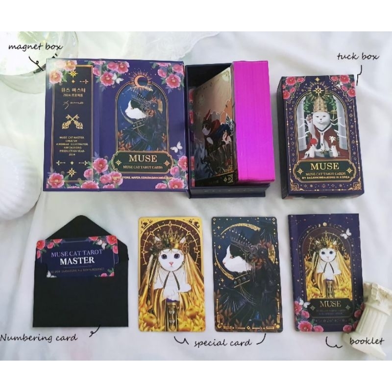 Muse Cat Tarot Standard Version ไพ่ยิปซีน้องเหมียวขอบม่วงโฮโลแกรม ไพ่ ...