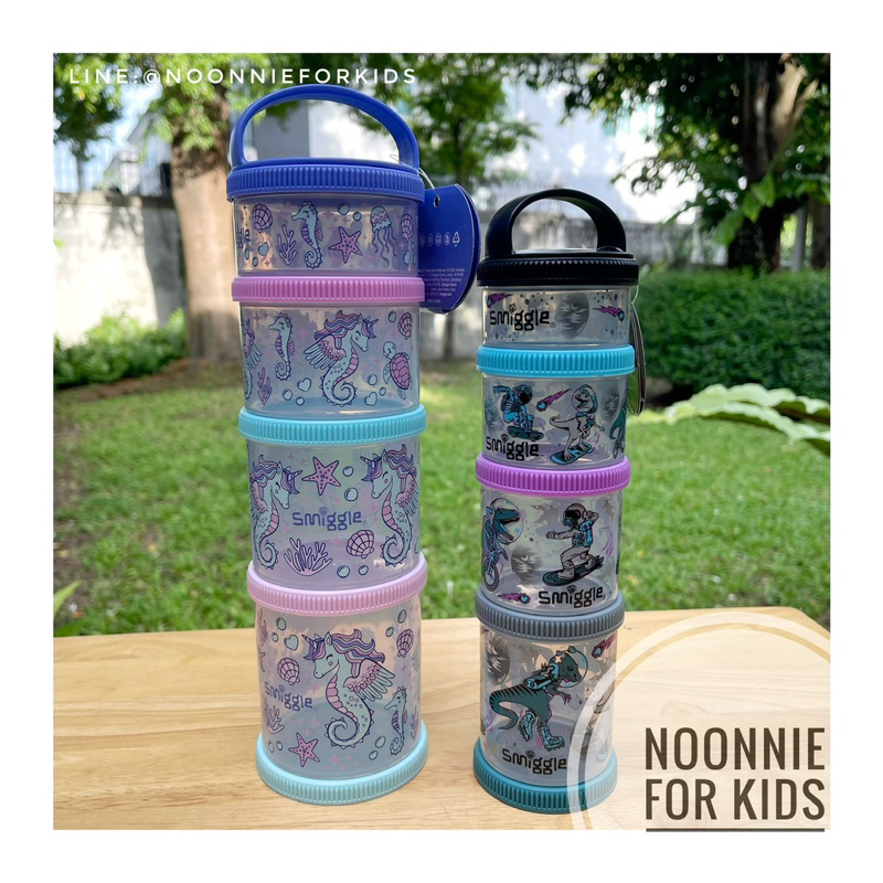 กล่องใส่อาหารว่าง 4 ชั้น Smiggle Snack N’ Stack x4 containers | Shopee ...
