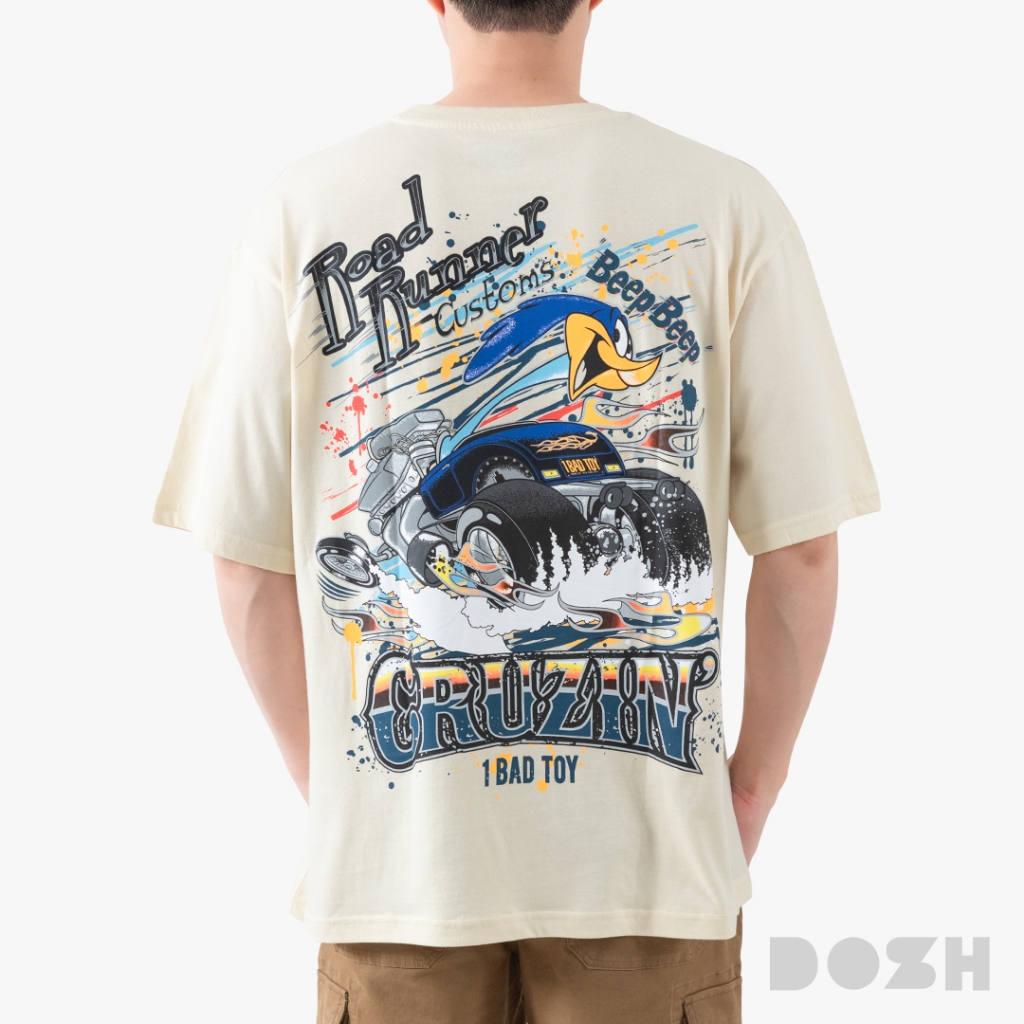 DOSH OVERSIZED LOONEY TUNES STREET ART เสื้อยืดโอเวอร์ไซส์ DLTMT5017-CR ...