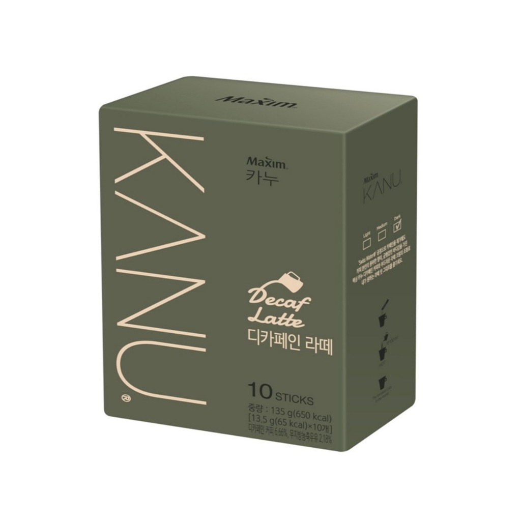 [ของแท้] 카누디카페인라떼 Maxim Kanu Decaf Latte (ลาเต้ดีแคฟ 10 ซอง) 135g ...