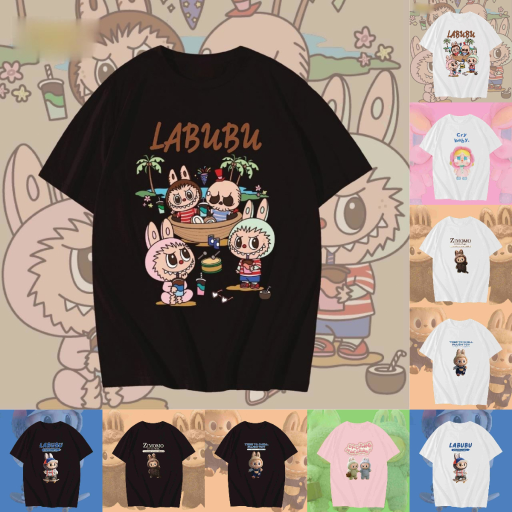 🔥พร้อมส่ง&COD🔥RINA STUDIO เสื้อยืดโอเวอร์ไซส์ เสื้อยืดเกาหลี ผ้าคอตตอน100% เสื้อยืด ลาบูบู้ ...