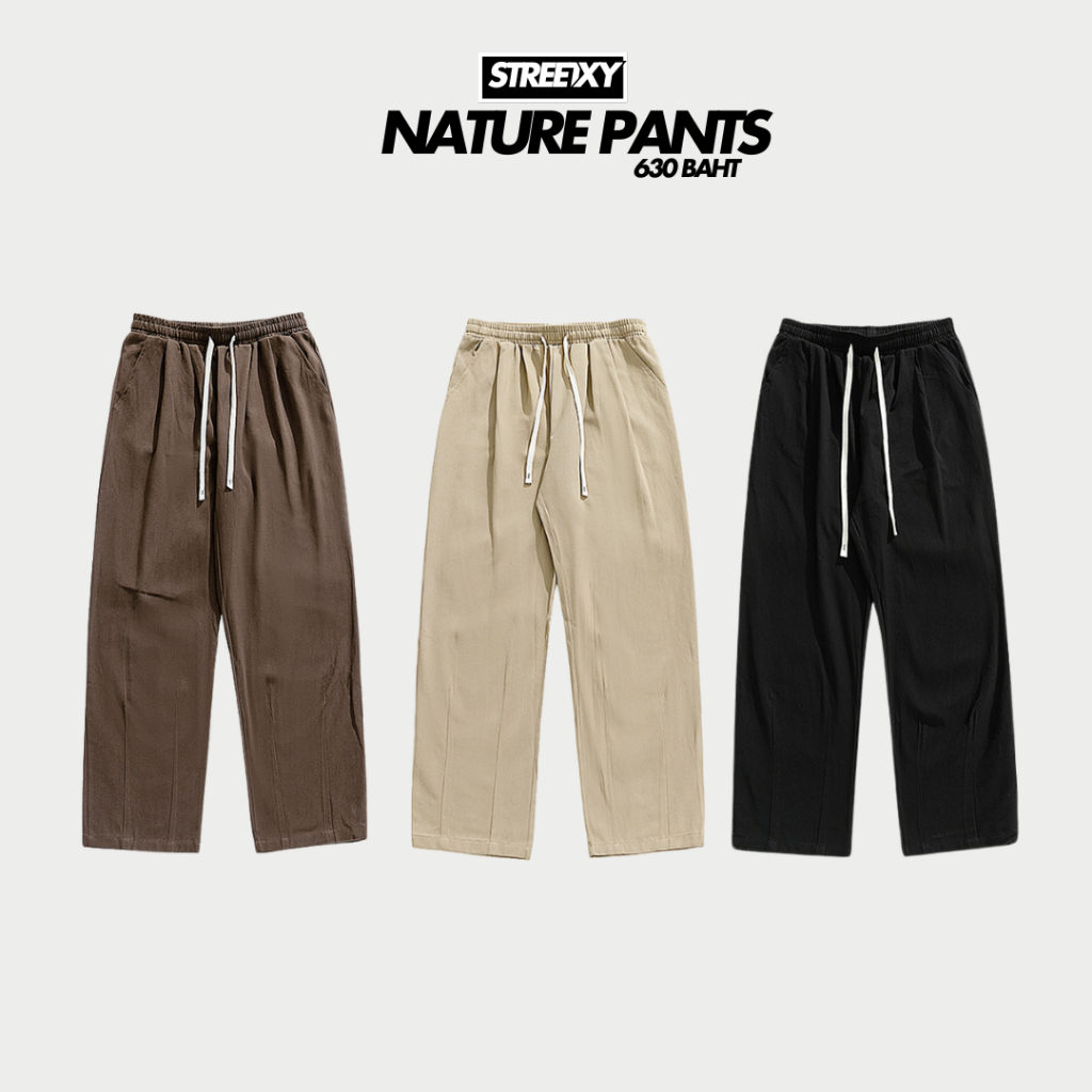 STREETXY กางเกงเอวยืด NATURE PANTS | Shopee Thailand