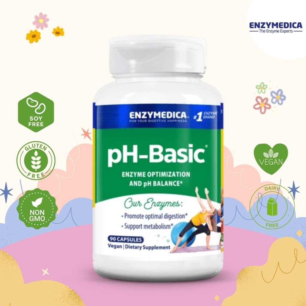 ENZYMEDICA pH-Basic™ + pH-Strips ♻ช่วยปรับสมดุลค่า pH ในกระเพาะอาหาร , แผ่นปะตรวจค่า pH ใน ...