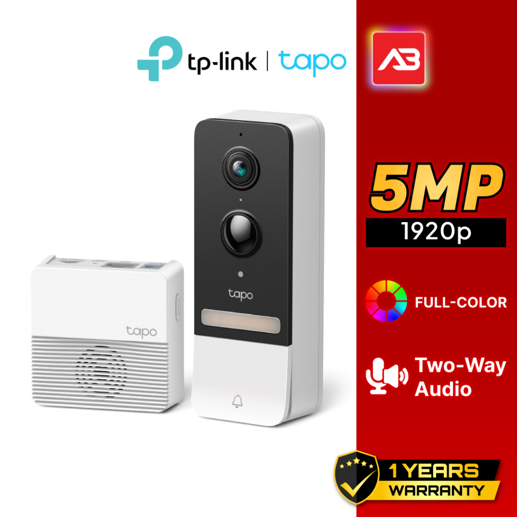 TAPO Smart Video Doorbell Camera Kit 2K 5MP (2560×1920) รุ่น Tapo ...