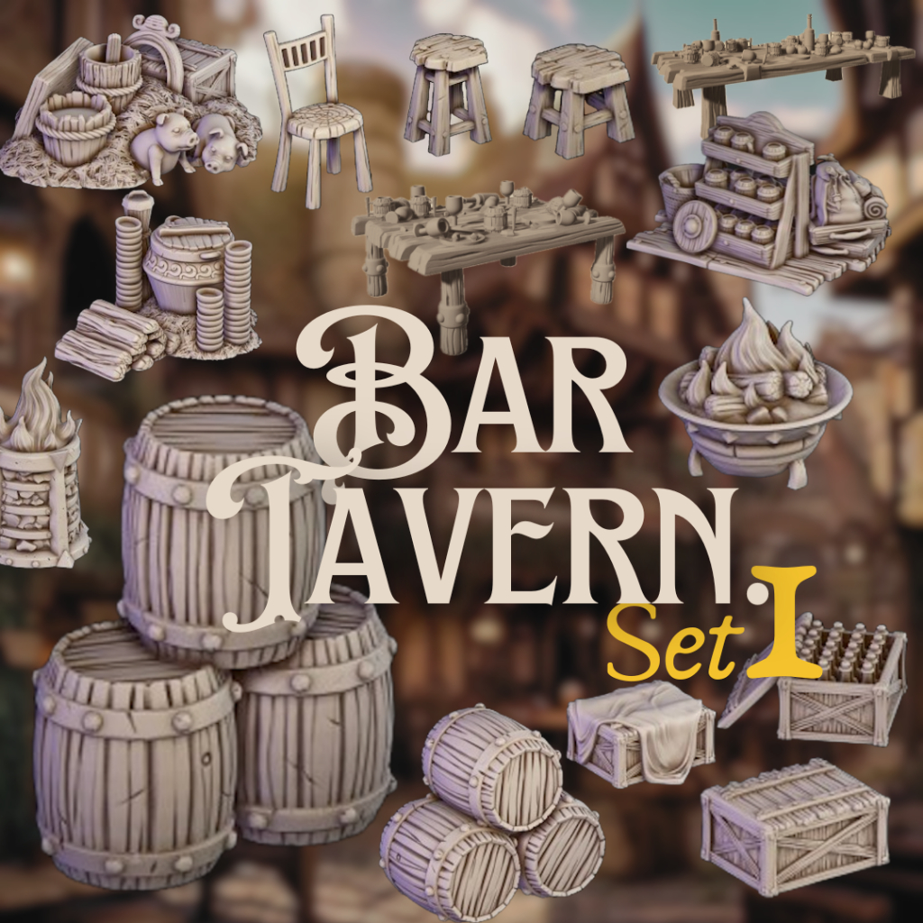 โมเดลประกอบฉาก เซ็ตบาร์เบียร์ Bar Tavern Set 1 โมเดลประกอบร้านเหล้า ...