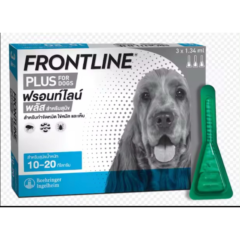 Frontline plus for dog 10-20 kg.ฟรอนท์ไลน์ พลัส สำหรับสุนัขน้ำหนัก 10 ...
