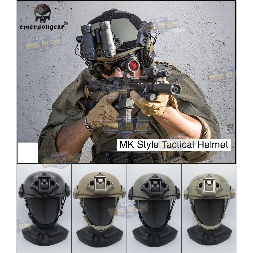 หมวก Fast ทรง MK ยี่ห้อ Emerson (หมวกฟาส) (MK Style Tactical Helmet ...