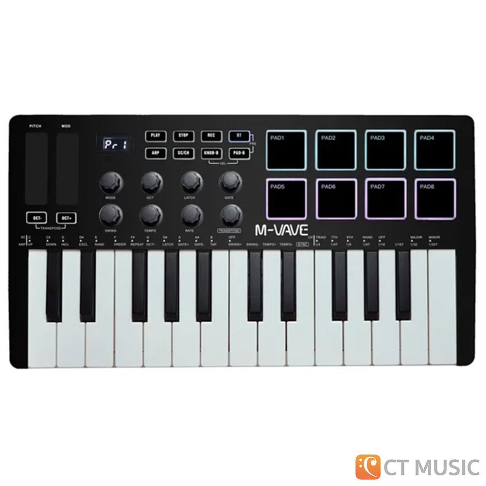 (ประกันศูนย์ไทย ส่งด่วนทันที) M-VAVE SMK-25 Midi Keyboard 8 Pads Midi ...