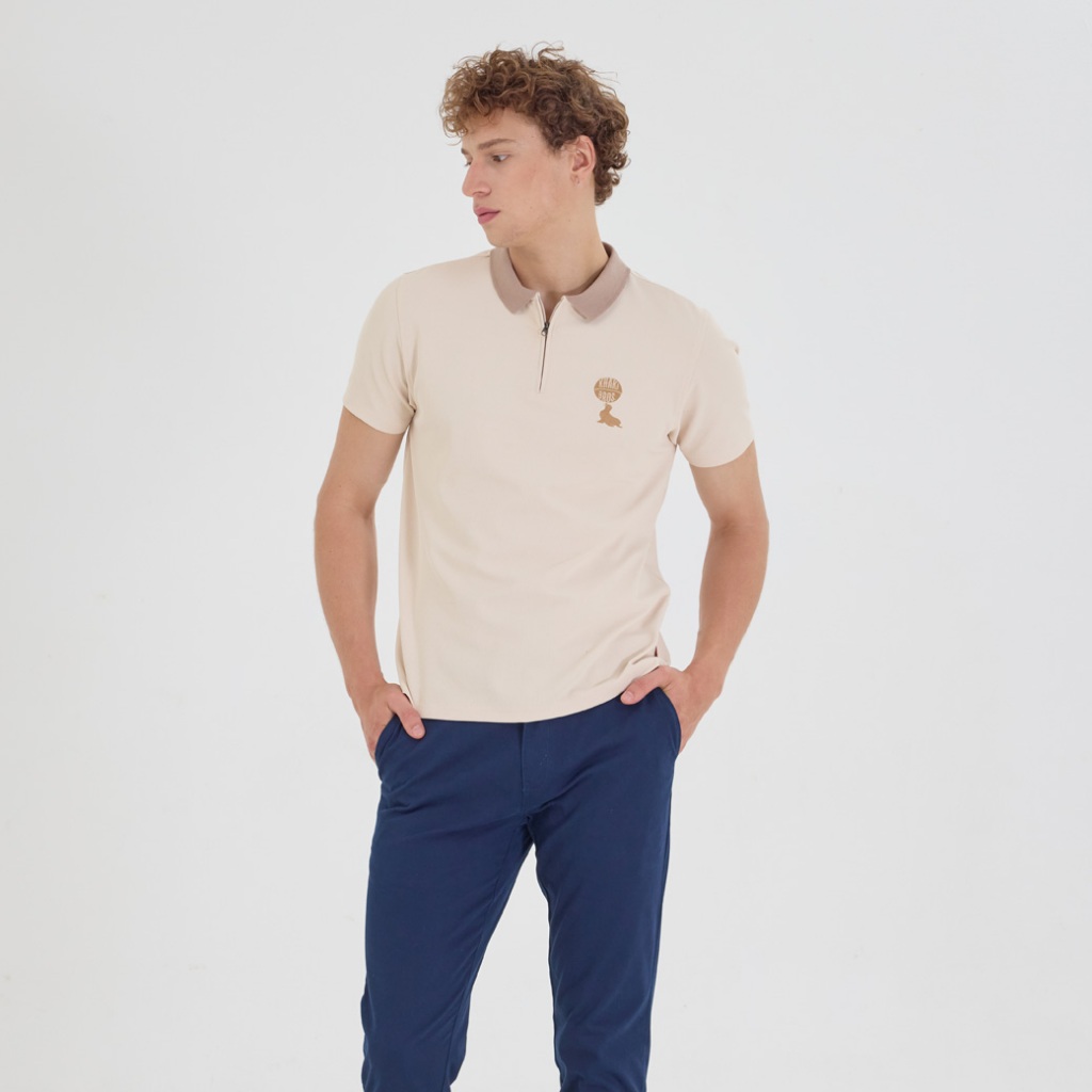 Khaki Bros. - Polo T-Shirt - เสื้อโปโลแขนสั้น ทรง Regular Fit - KM24K027 | Shopee Thailand