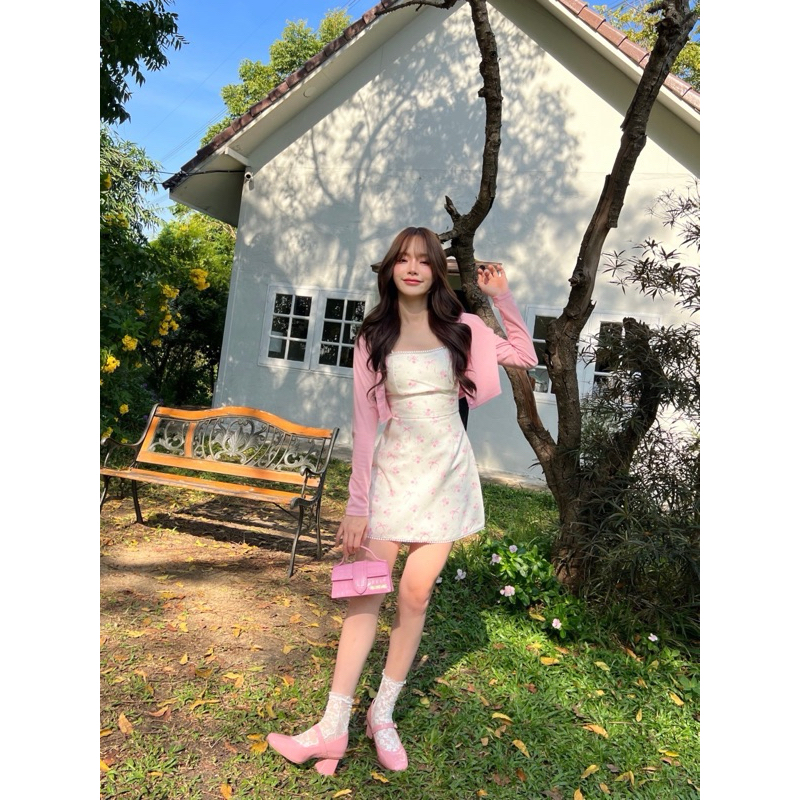 (ใช้โค้ดลด 30% ได้) Joobs studio mini dress set2ชิ้น สีชมพูหวานแหวว Size L | Shopee Thailand