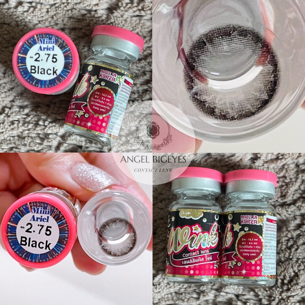 Mini Ariel Black Dia 14.2 มินิ สีดำ ใกล้เคียงตาจริง ลายขายดี ธรรมชาติ Wink Wow Contact Lens ค่า ...