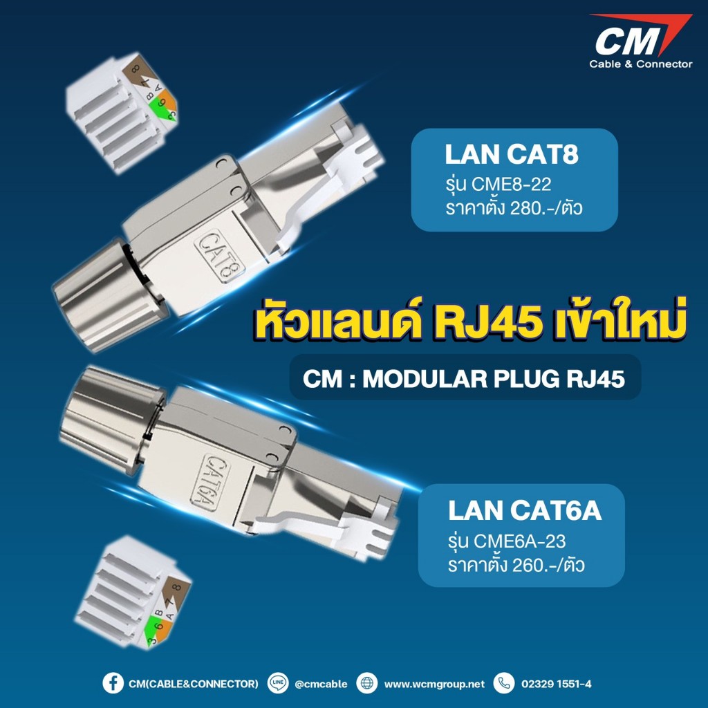 CM : MODULA PLUG RJ45 หัวแลนด์ cat6a & cat8 | Shopee Thailand