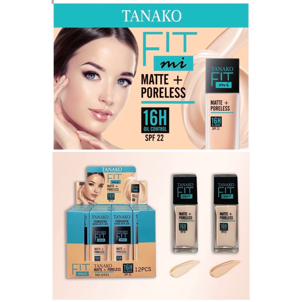 TANAKO Fit Mi Matte & Poreless Foundation รองพื้นผสมกันแดด เรียบเนียน ...