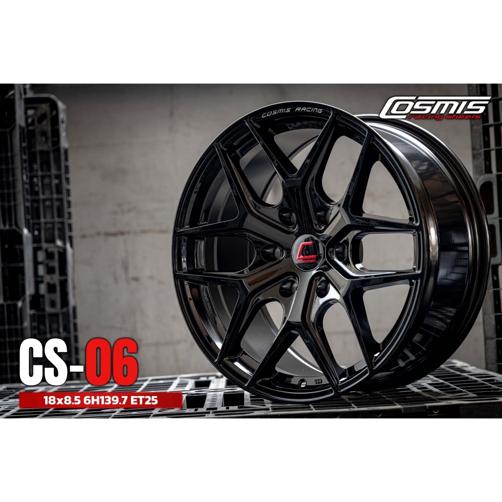 COSMIS รุ่น CS-06 18X8.5 6X139.7 ET25 สีดำทั้งวงCNCตัวหนังสือเงา ราคา ...