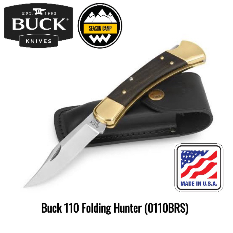 มีดBuck 110 Folding Hunter (0110BRS) | Shopee Thailand