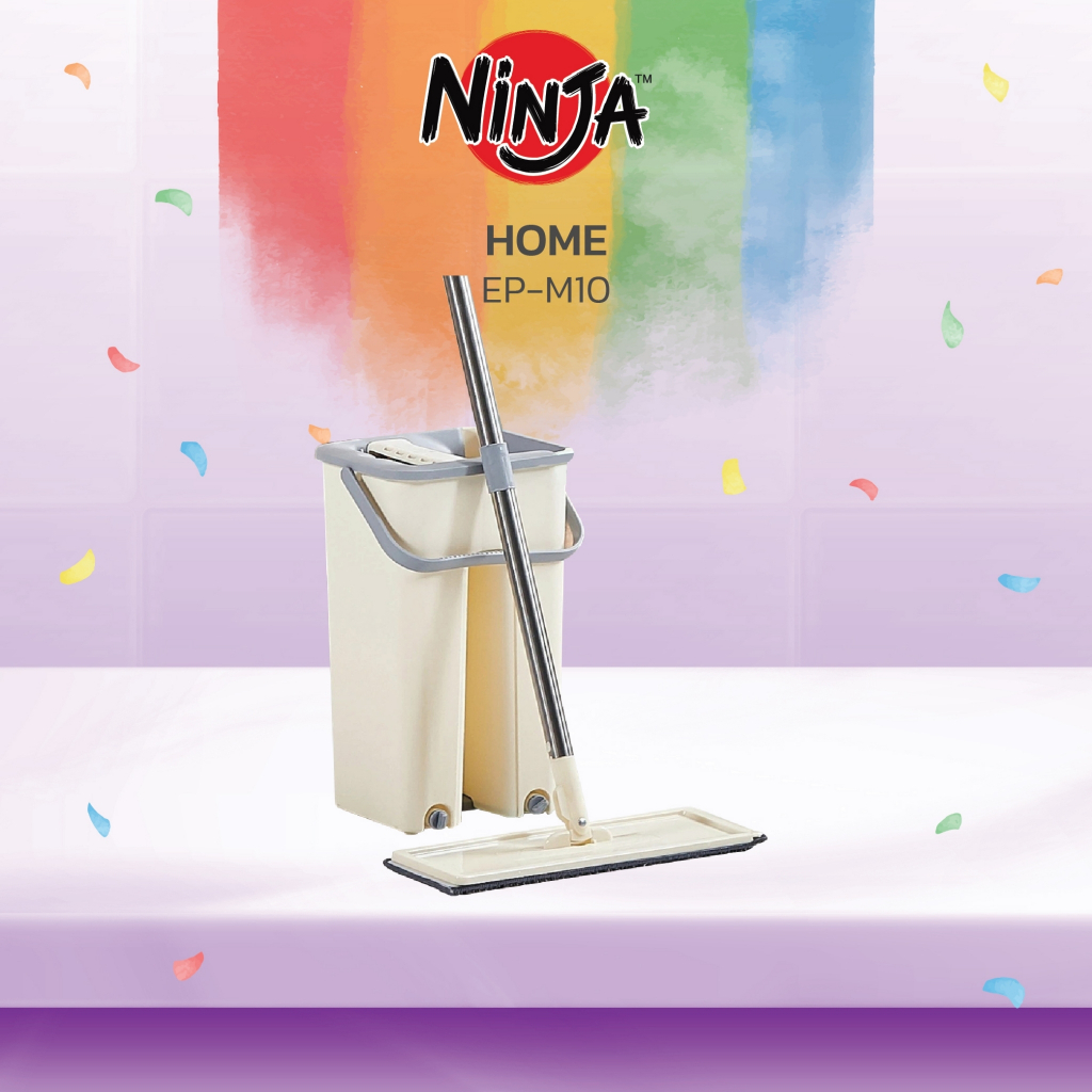 Blackwhite M10 ชุดถังทำความสะอาด พร้อมไม้ถู EP-M10 รับประกัน 1 ปี | Shopee Thailand