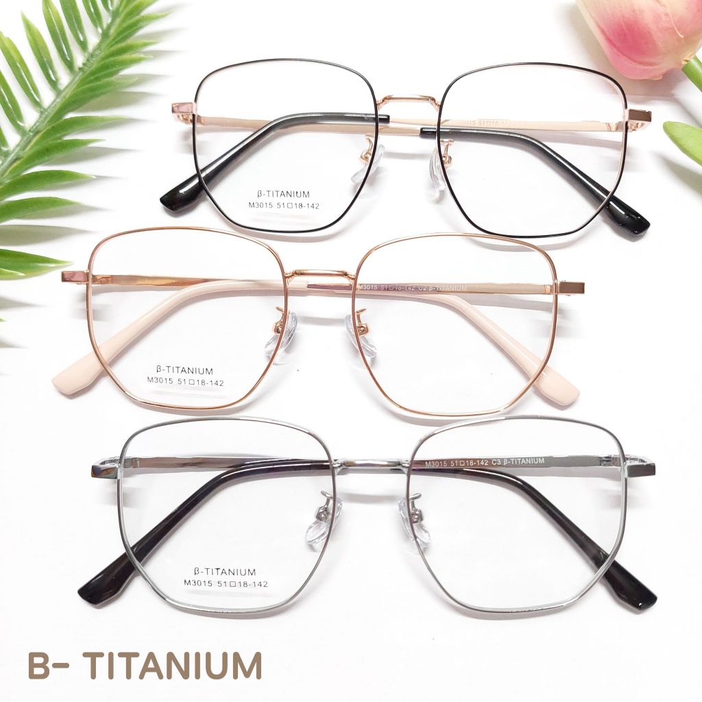 M3015 (หน้าแคบ) แว่นตาไทเทเนี่ยม B-titanium สำหรับตัดเลนส์สายตา ...