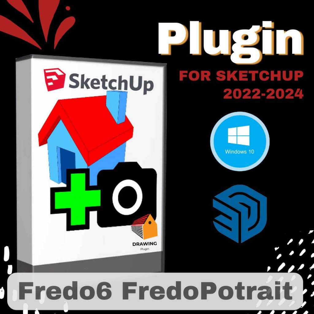Fredo6 FredoPotrait v2.8a ( ปลั๊กอินกล้องถ่ายรูป ) | Plugin for Sketchup 2022-2024 | Shopee Thailand