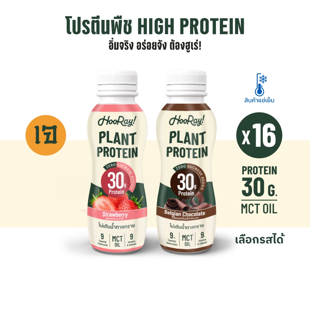Hooray! Complete Plant Protein นมโปรตีนพืชพร้อมดื่ม Pack 16 ขวด รอบส่ง ...