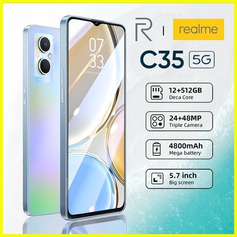 realme C35 phone 8GB หน้าจอ 90HZ 6.6" HD+True Bright Display แบตเตอรี่ ...