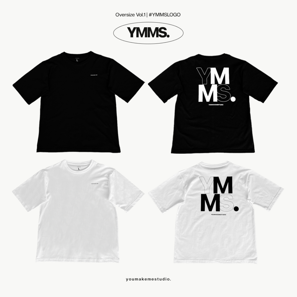 #YMMSLOGO เสื้อยืดสกรีน (YMMS.) Oversize Vol.1 | youmakemestudio | Shopee Thailand