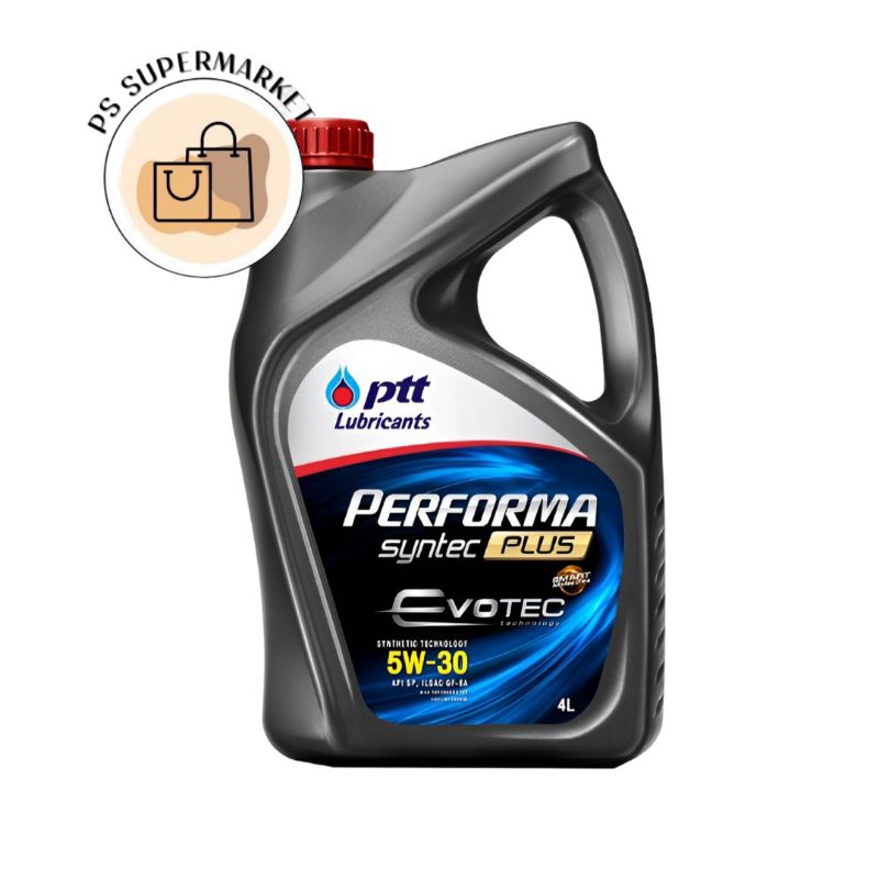 แท้100% PTT Performa Syntec Plus 5W-30 4+1ลิตร (ยกลังx4) ปทต พีทีที น้ำมันเครื่อง สำหรับ ...