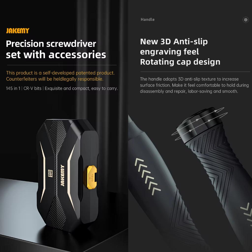 JAKEMY JM-8183 Precision Screwdriver Toolbox 145 in 1 With Accessories ...