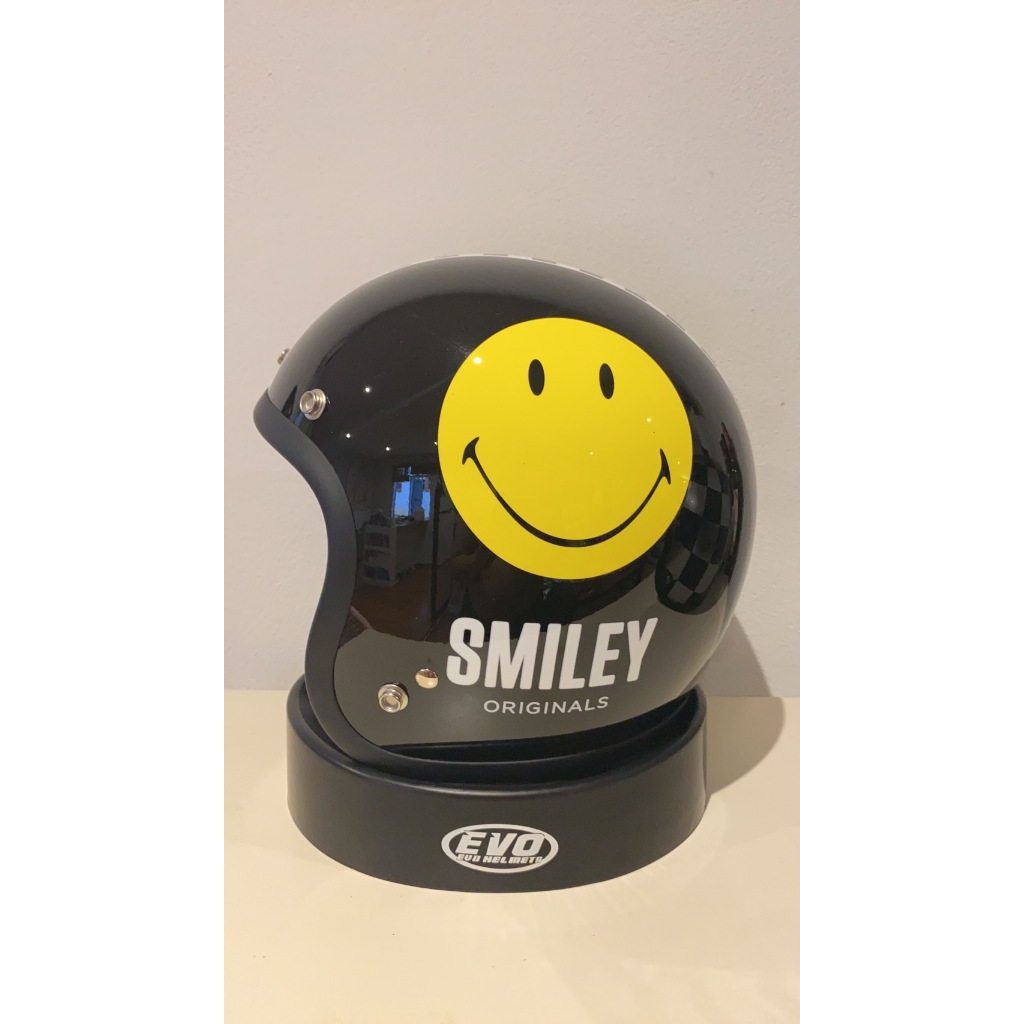 Gallop x SMILEY HELMET black smiley joint model 3/4 half helmet ...